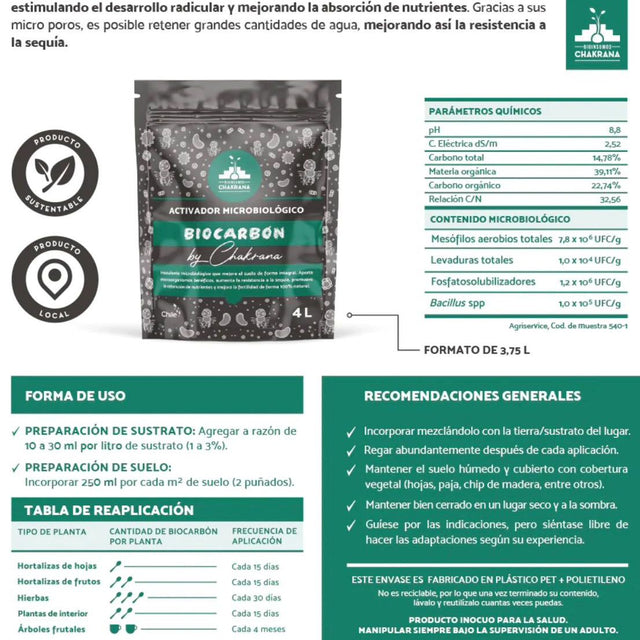 Biocarbón Chakrana - Activador Microbiólogico – Plantavidachile